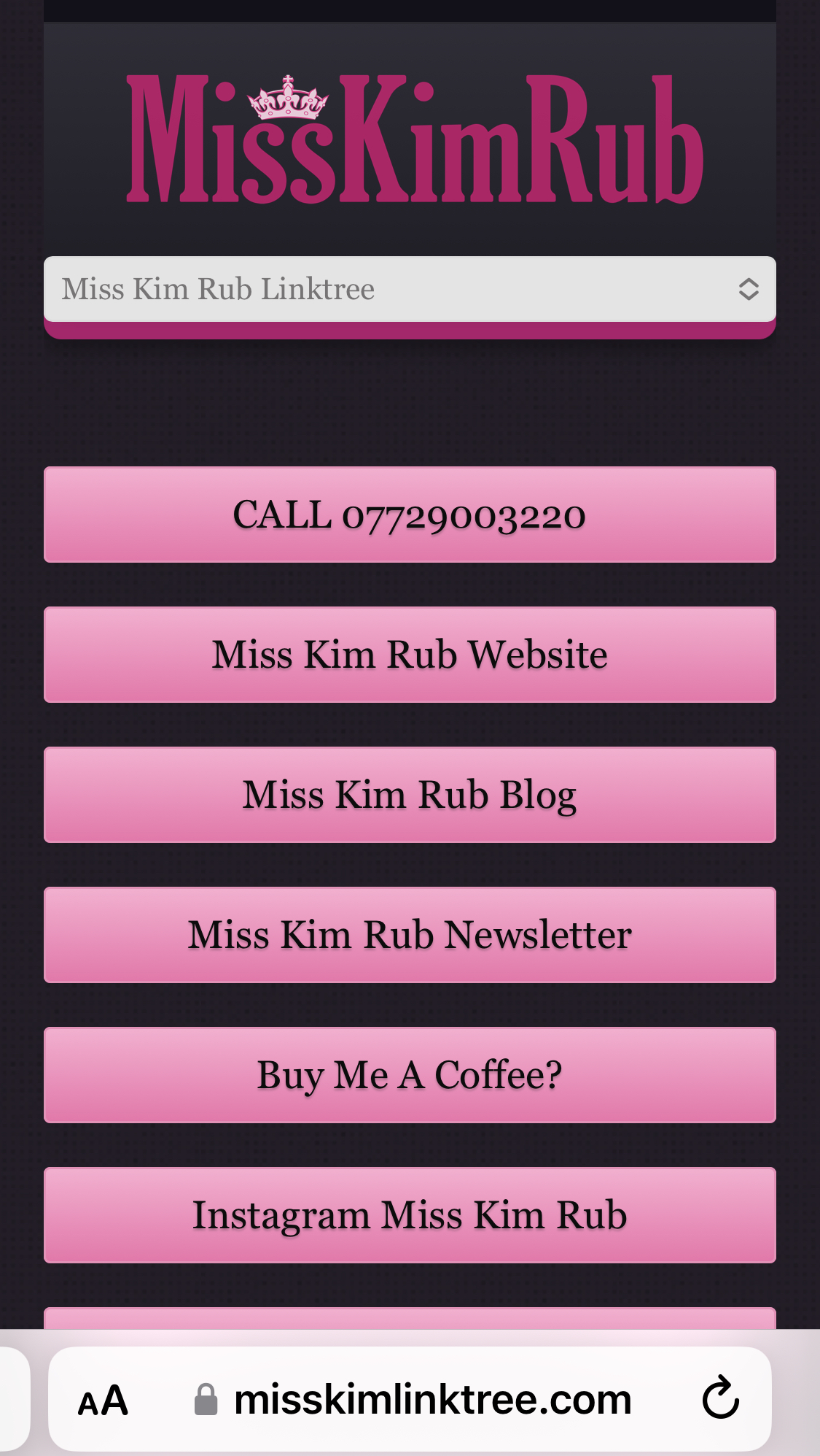 Unique BDSM Linktree - Miss Kim Rub Unique BDSM Linktree